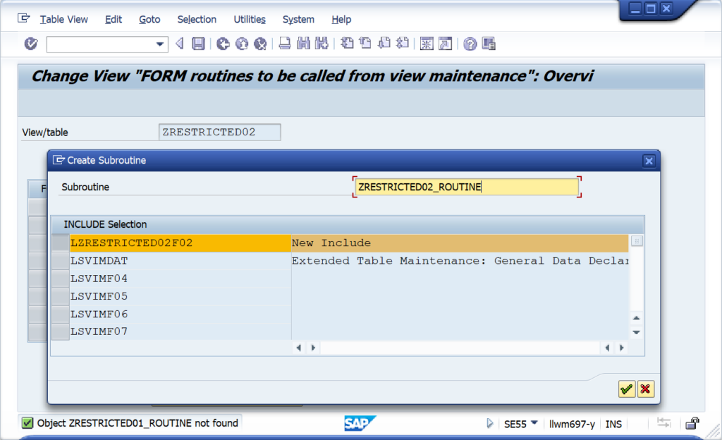 Sap® Table Maintenance Generator Routines And Custom Restrictions