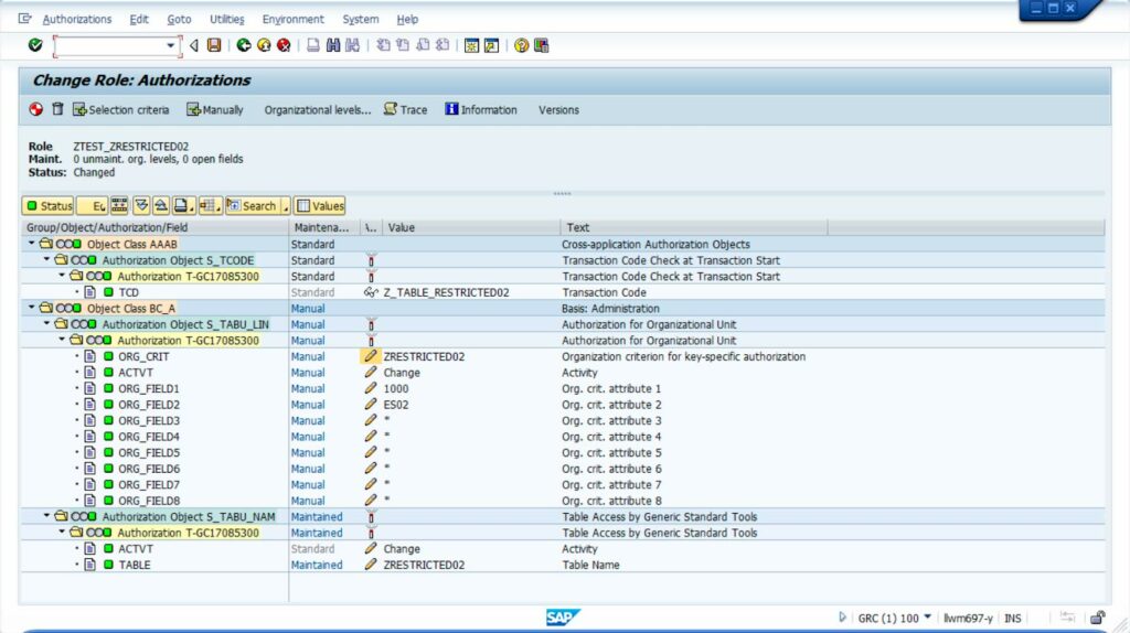 SAP® Table Restriction from Organisational Criteria - Inprosec
